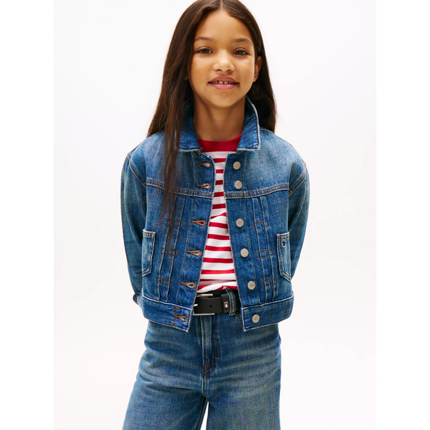 Back Logo Denim Trucker Jacket